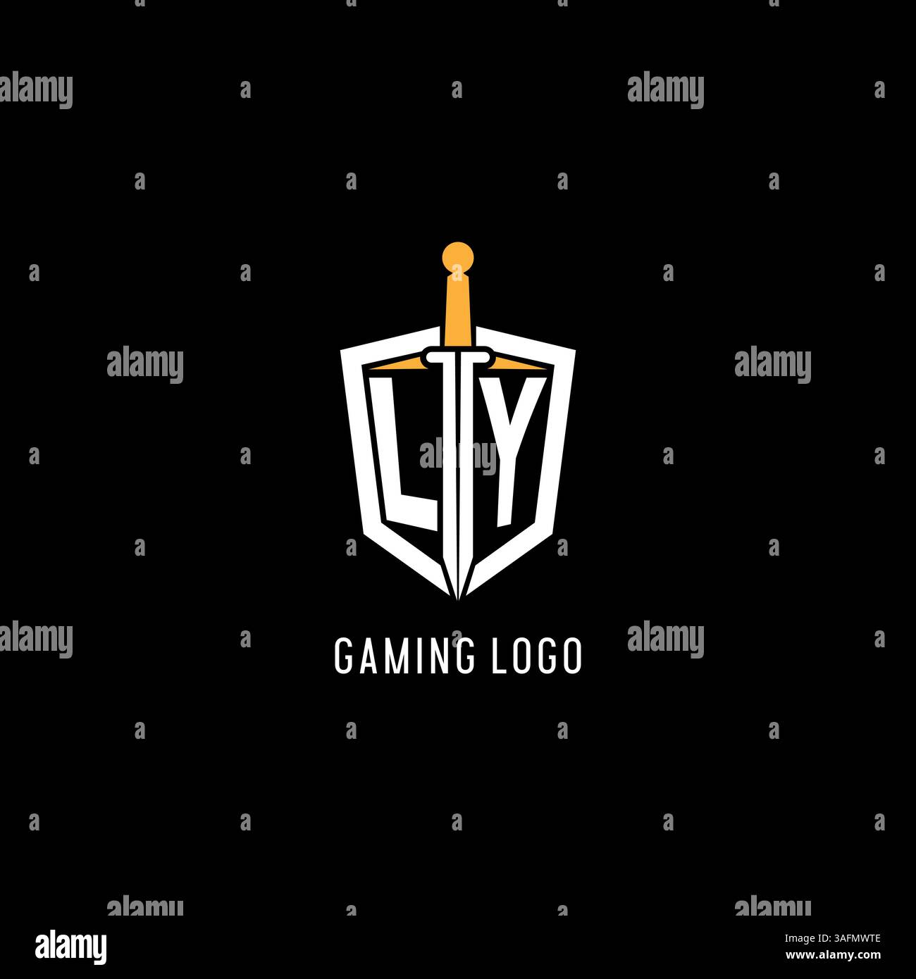 Letter LY logo with shield and sword design inspiration vector graphic ...