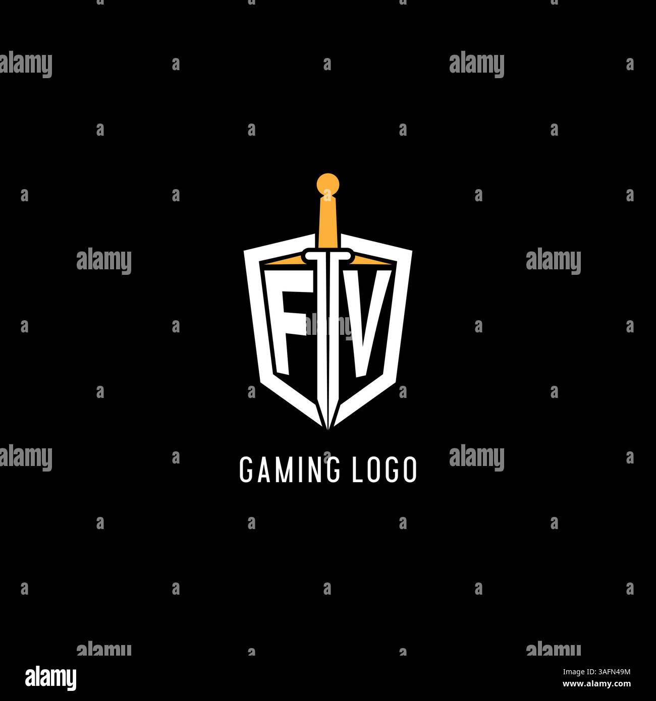 Letter FV logo with shield and sword design inspiration vector graphic ...