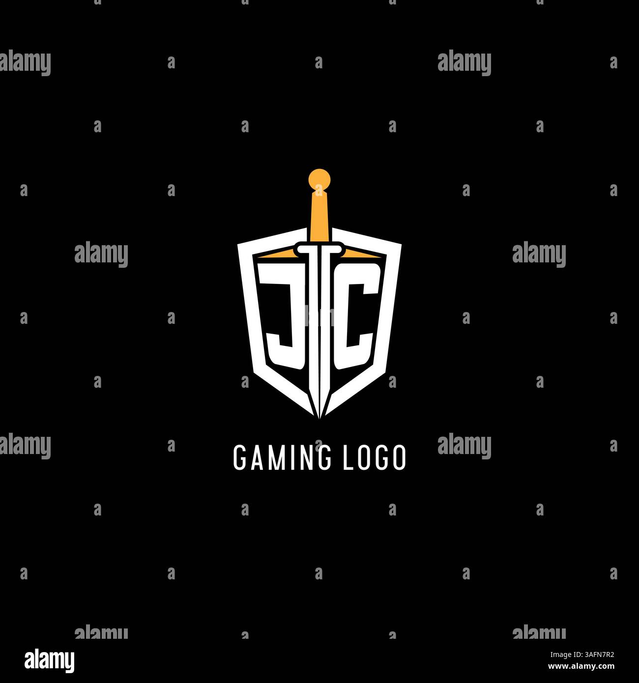 Letter JC logo with shield and sword design inspiration vector graphic ...