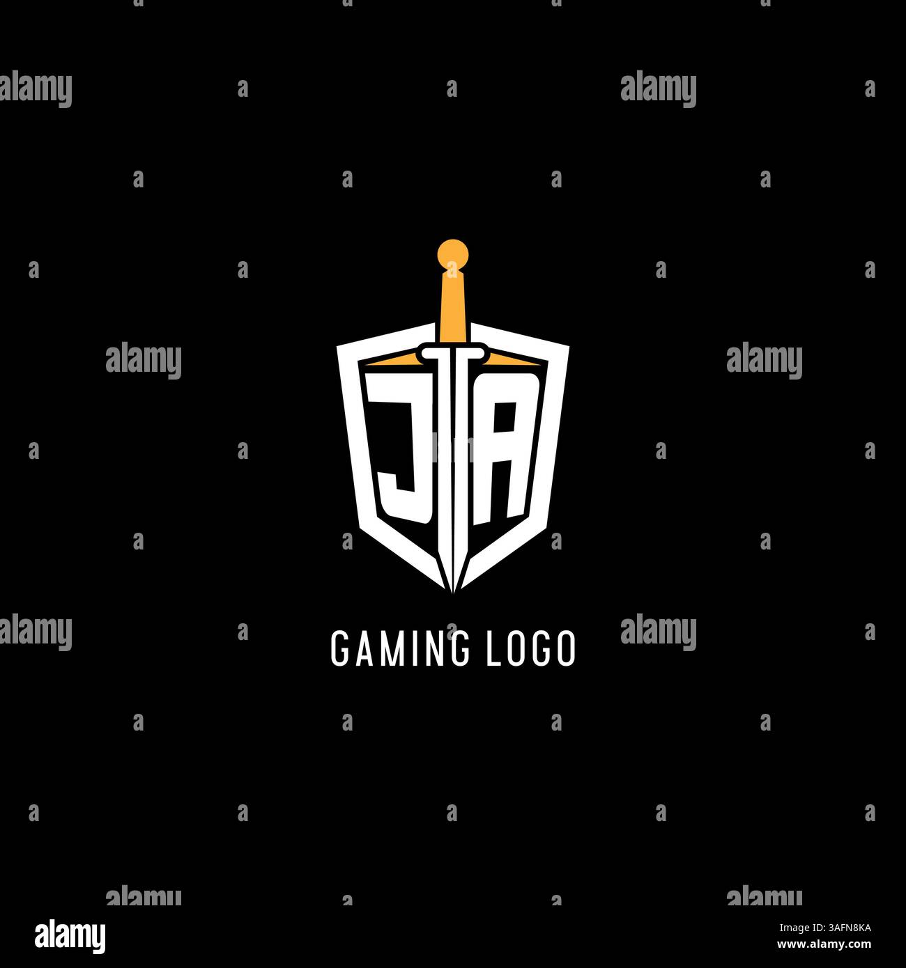 Letter JA logo with shield and sword design inspiration vector graphic ...