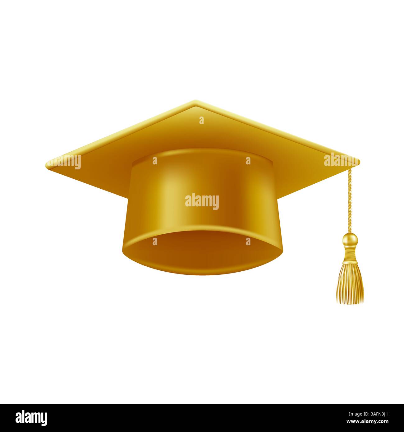 Realistic gold graduate cap. 3D Graduation Doctoral hat Stock Vector ...