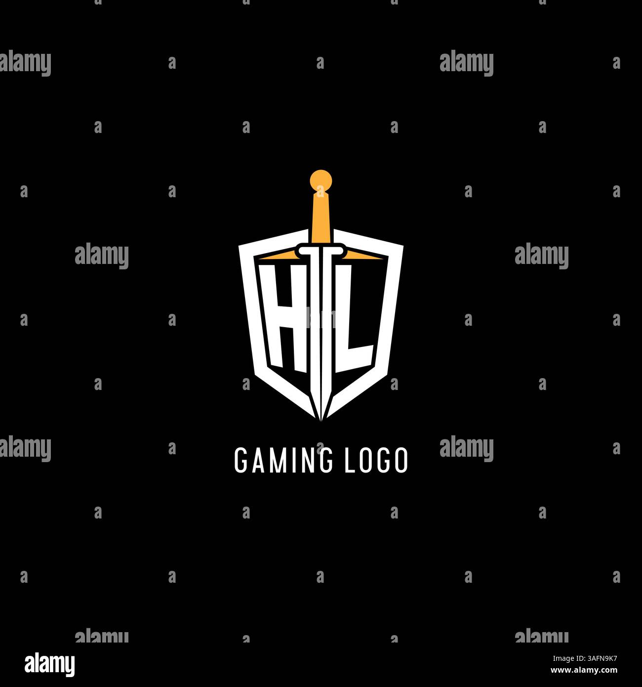 Letter HL logo with shield and sword design inspiration vector graphic ...