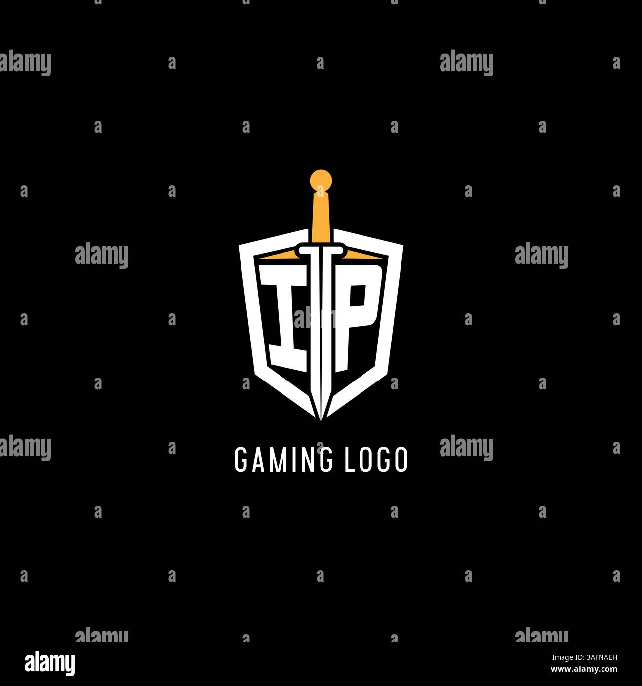 Letter IP logo with shield and sword design inspiration vector graphic ...