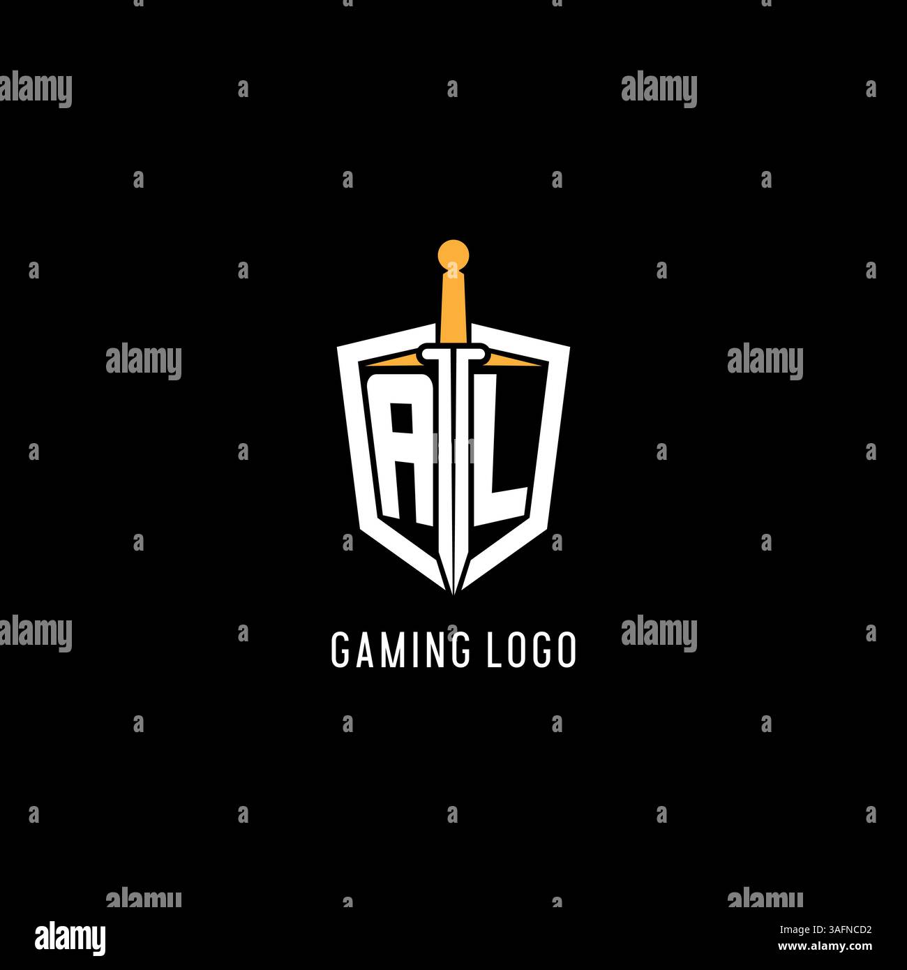 Letter AL logo with shield and sword design inspiration vector graphic ...