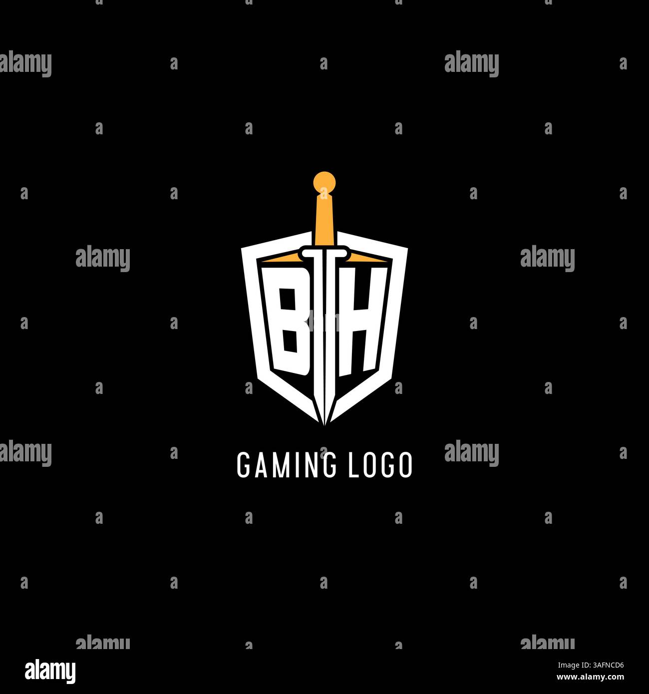 Letter BH logo with shield and sword design inspiration vector graphic ...