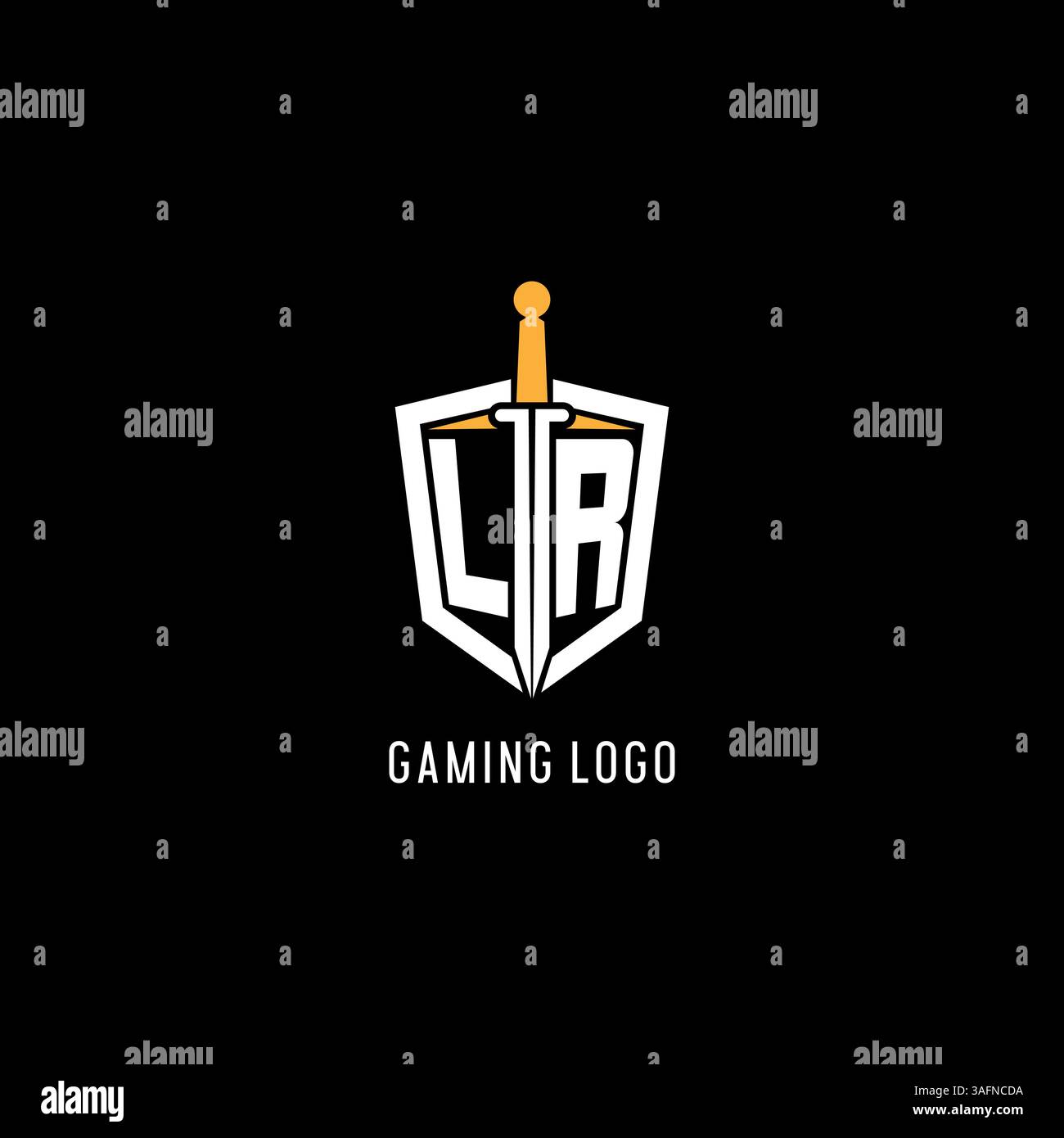 Letter LR logo with shield and sword design inspiration vector graphic ...