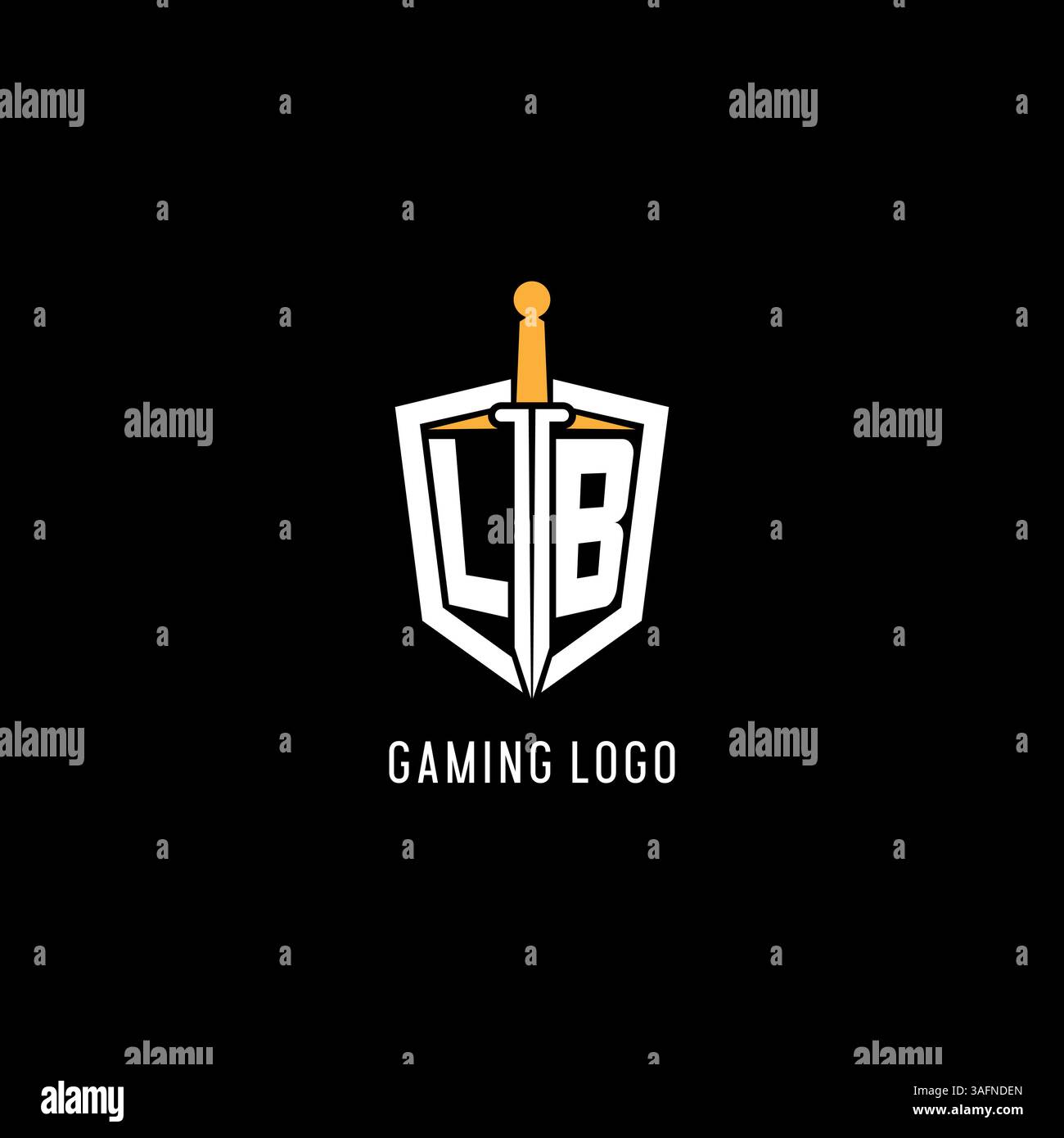 Letter LB logo with shield and sword design inspiration vector graphic ...