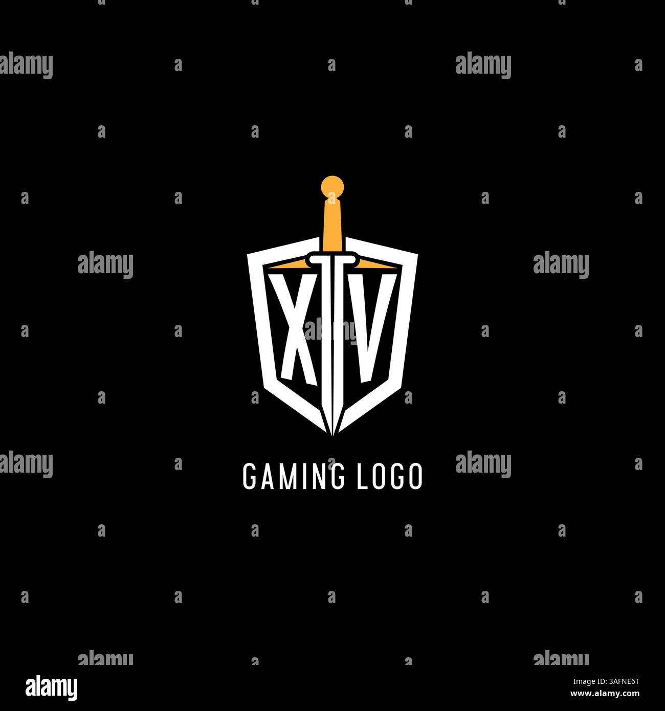 Letter XV logo with shield and sword design inspiration vector graphic ...