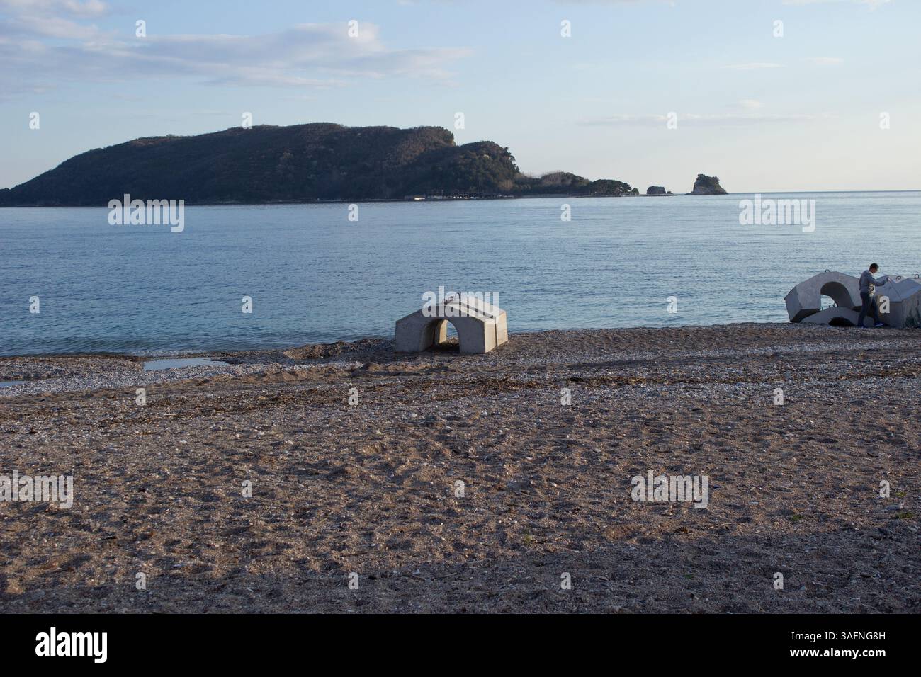 Details of Concrete Structures on the Beach Stock Photo - Alamy