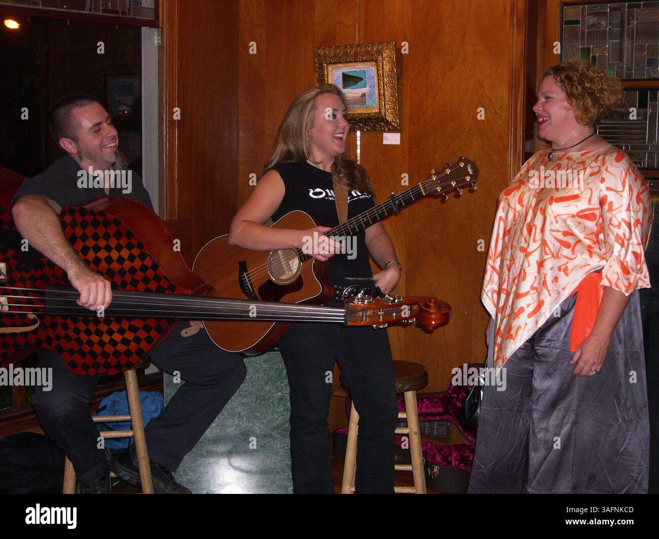 Musicians Chris Hughes and Sheila Kirsten-Hughes talk with artist Kim ...