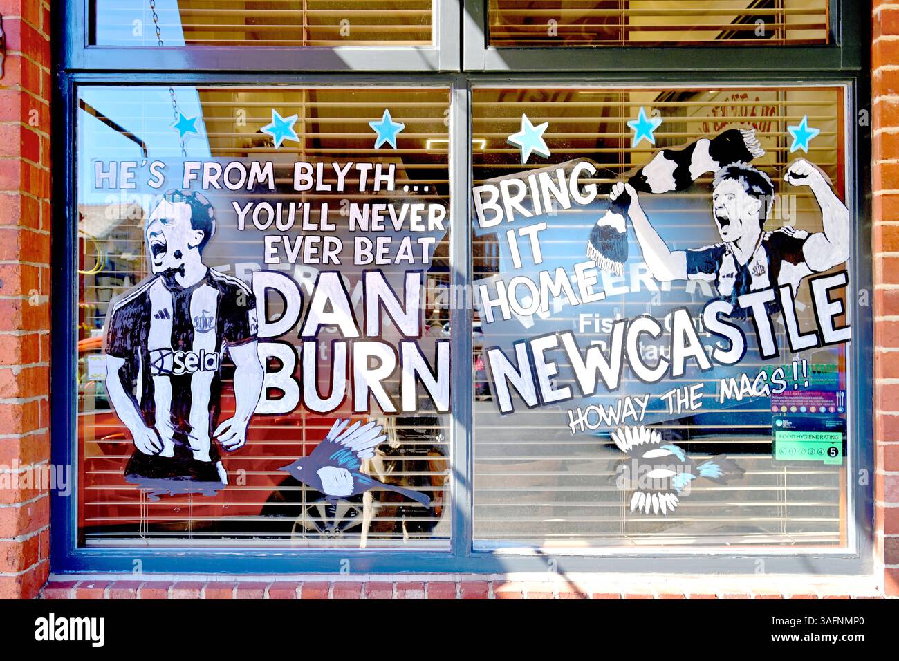 Dan Burn Blyth star of Newcastle United Football Club painted in a ...