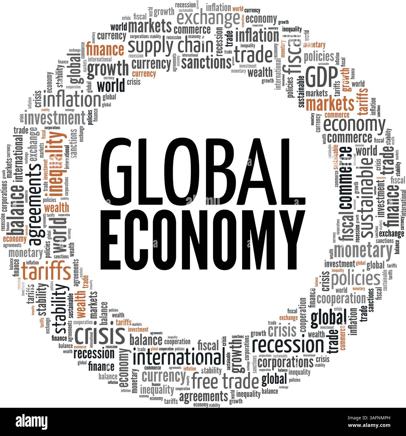 Global Economy word cloud conceptual design isolated on white ...