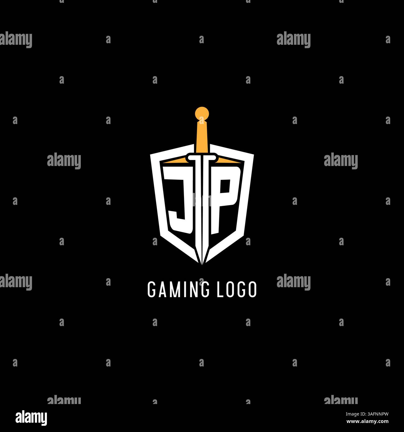 Letter JP logo with shield and sword design inspiration vector graphic ...