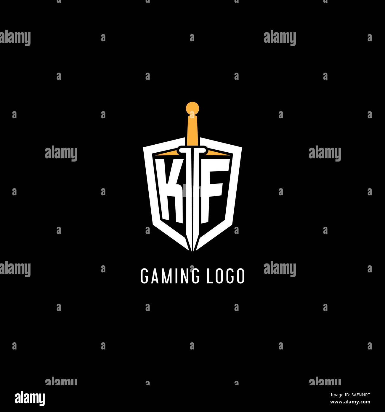 Letter KF logo with shield and sword design inspiration vector graphic ...