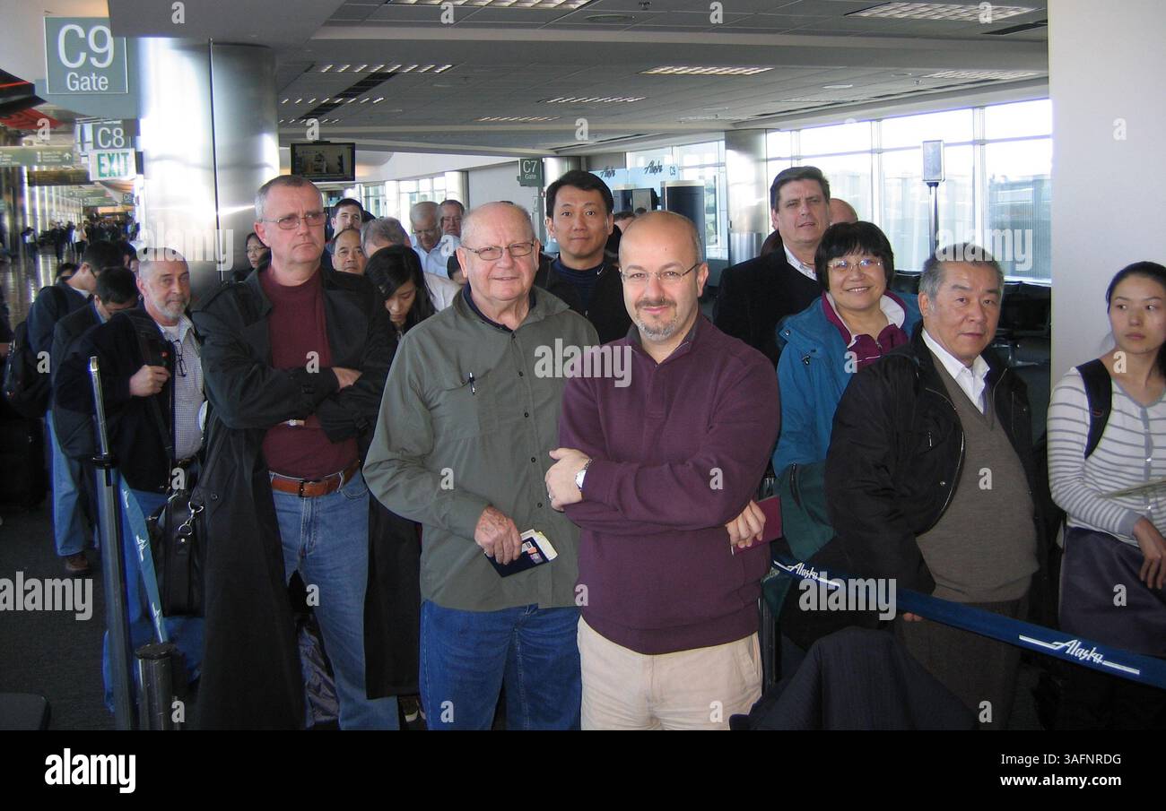 March 20, 2012 - Anchoarge, AK, USA - Passengers from United Airlines ...