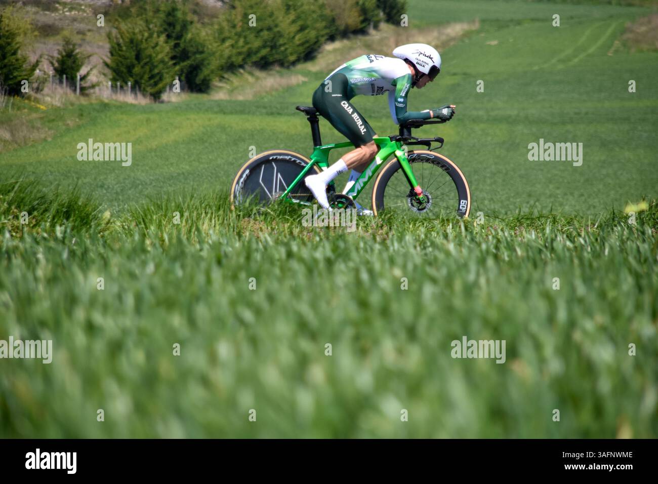 Vitoria, Alava, Basque Country, Spain, April 7, 2025: Cyclist Julen ...
