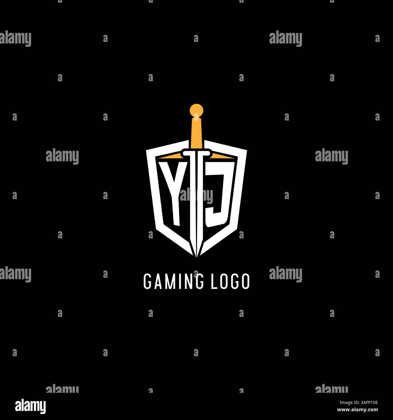 Letter YJ logo with shield and sword design inspiration vector graphic ...