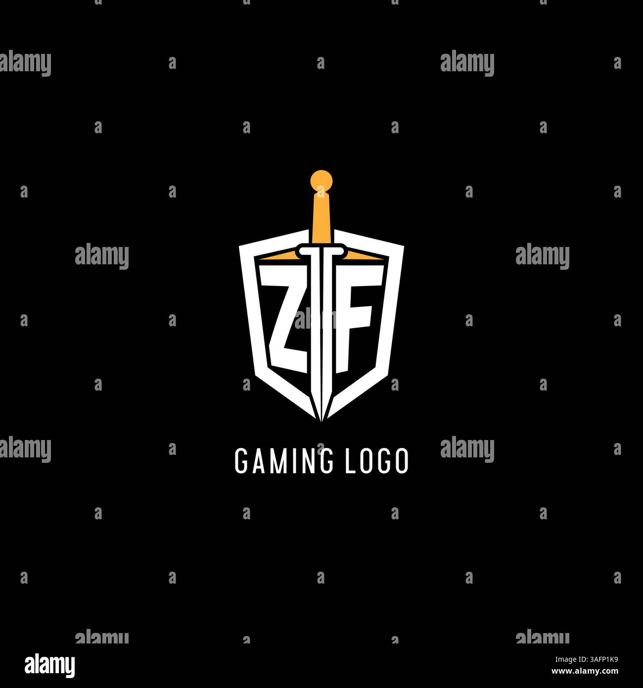 Letter ZF logo with shield and sword design inspiration vector graphic ...