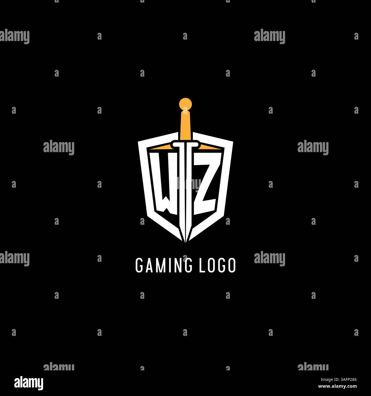 Letter WZ logo with shield and sword design inspiration vector graphic ...