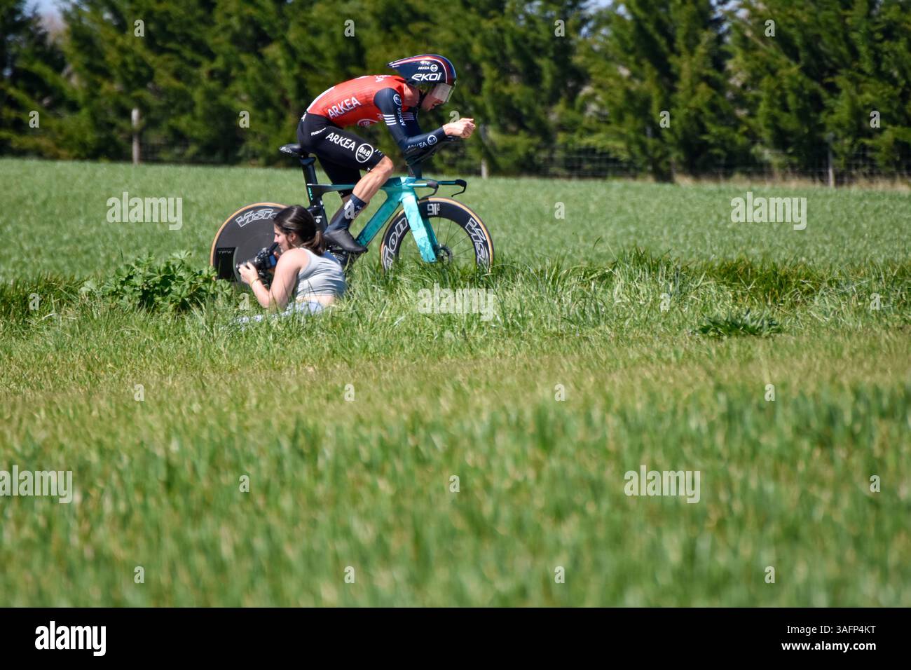 Vitoria, Alava, Basque Country, Spain, April 7, 2025: Cyclist Elie ...