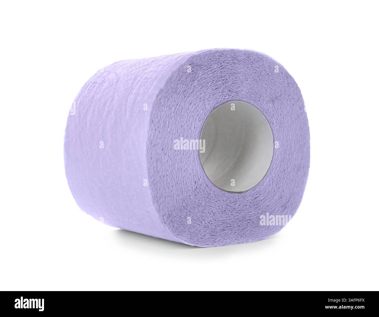 One violet toilet paper roll isolated on white Stock Photo - Alamy