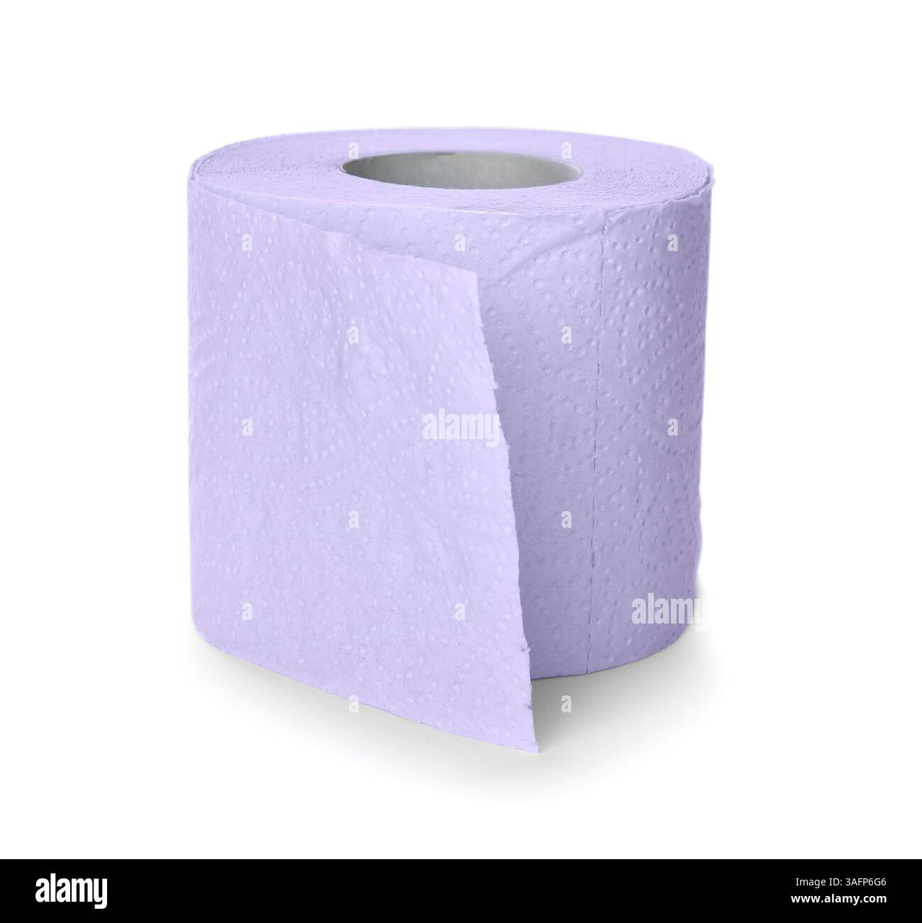 One violet toilet paper roll isolated on white Stock Photo - Alamy