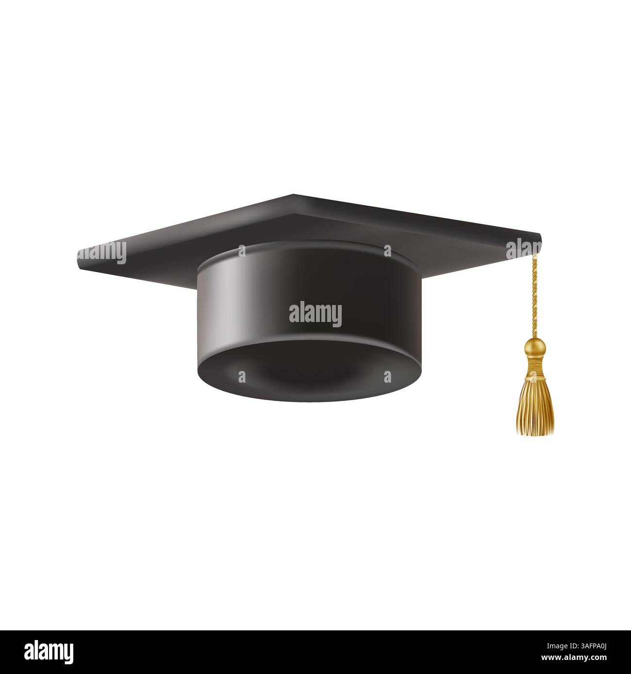 Realistic Black graduate cap. 3D Graduation Doctoral hat Stock Vector ...