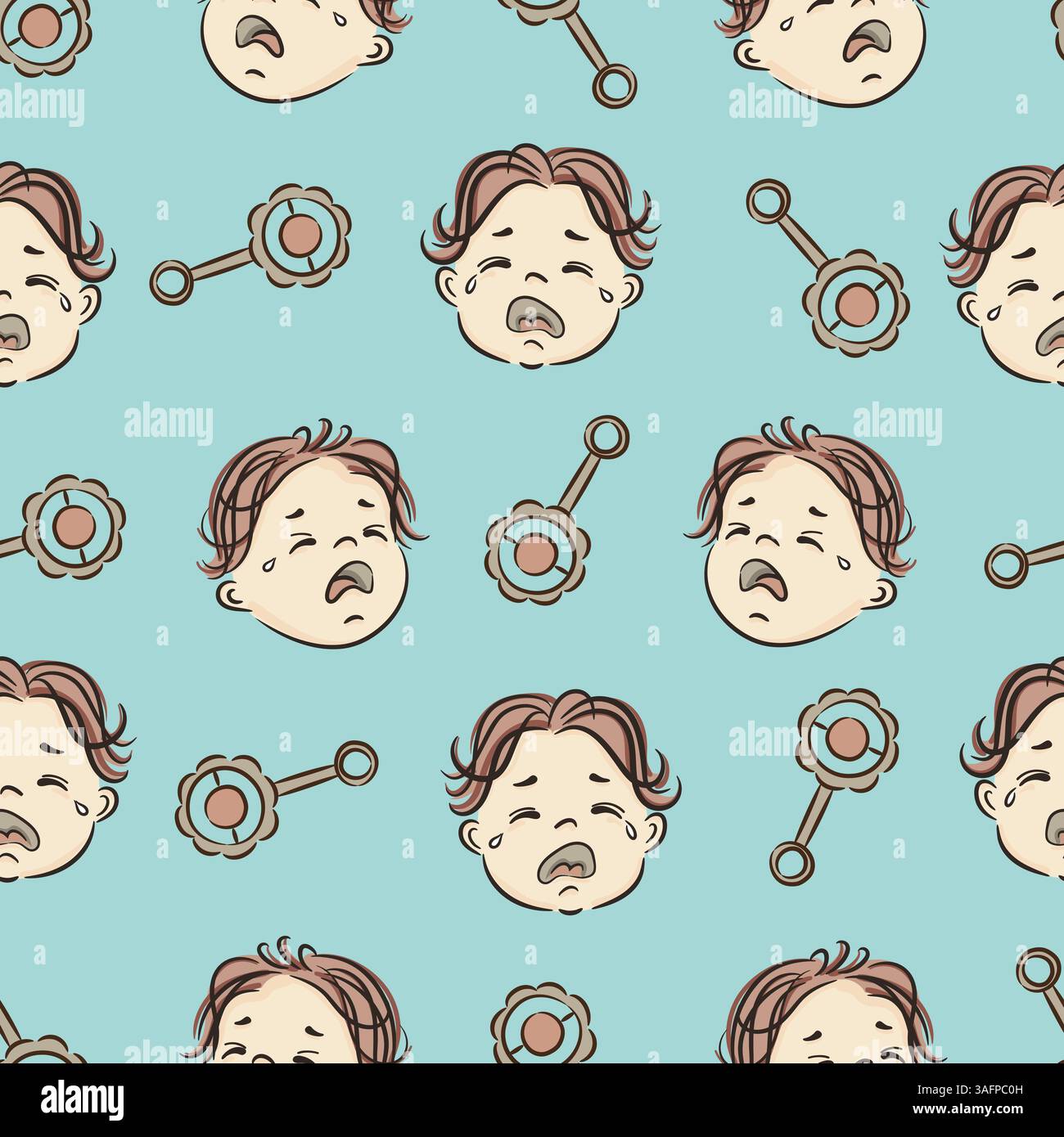 Unhappy baby girl Stock Vector Images - Alamy