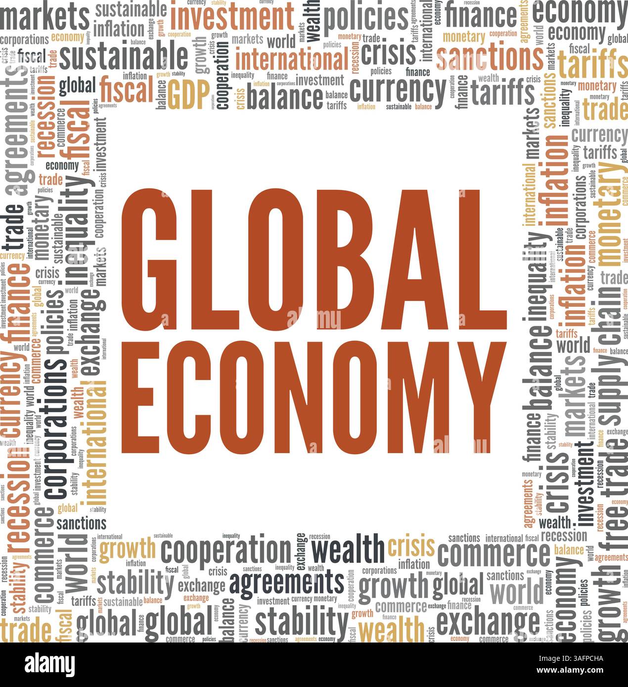 Global Economy word cloud conceptual design isolated on white ...