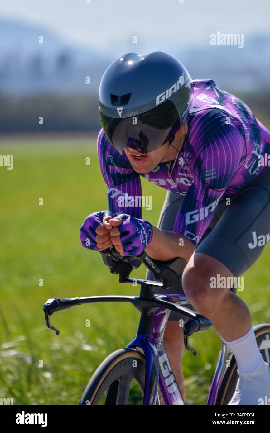 Vitoria, Alava, Basque Country, Spain, April 7, 2025: Cyclist Juul ...