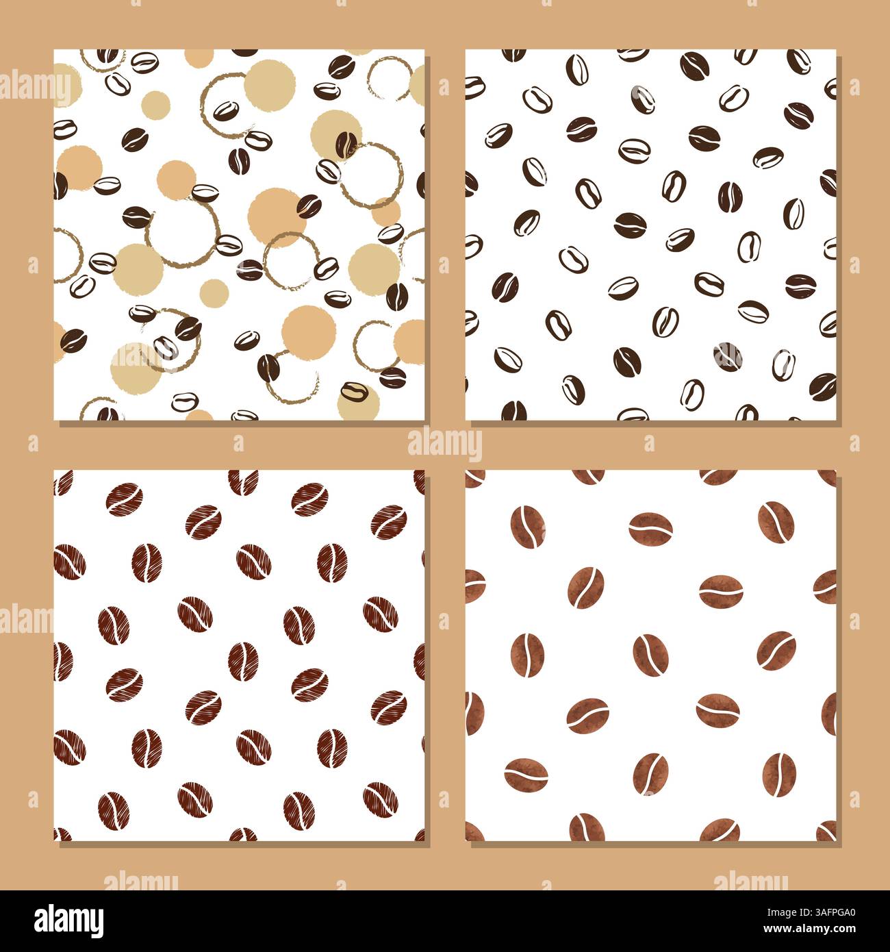 Seamless Coffee beans patterns. Abstract coffee vector illustration Stock Vector Image & Art - Alamy
