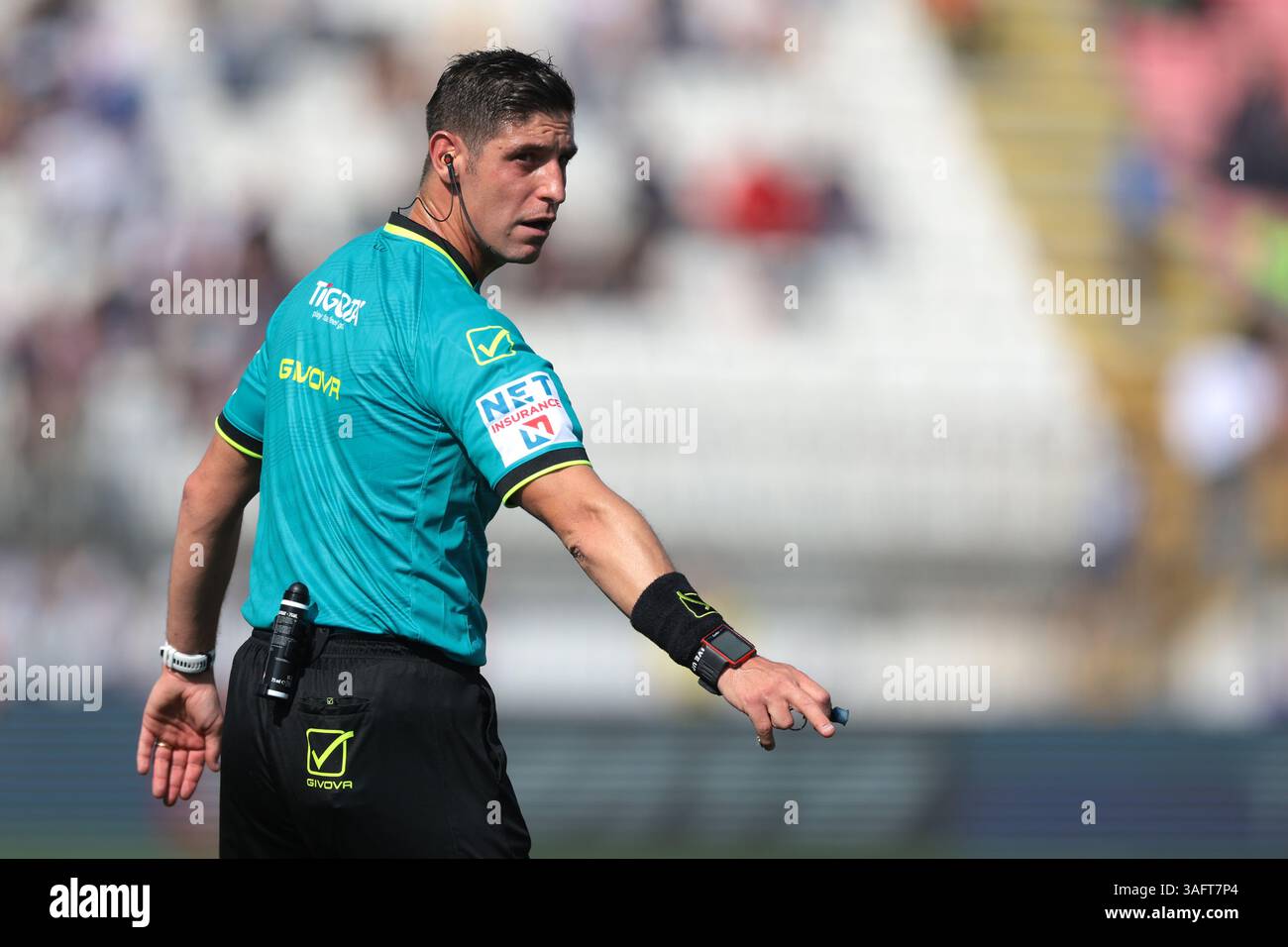 Monza, Italy. 5th Apr, 2025. The Referee Giuseppe Collu reacts during ...