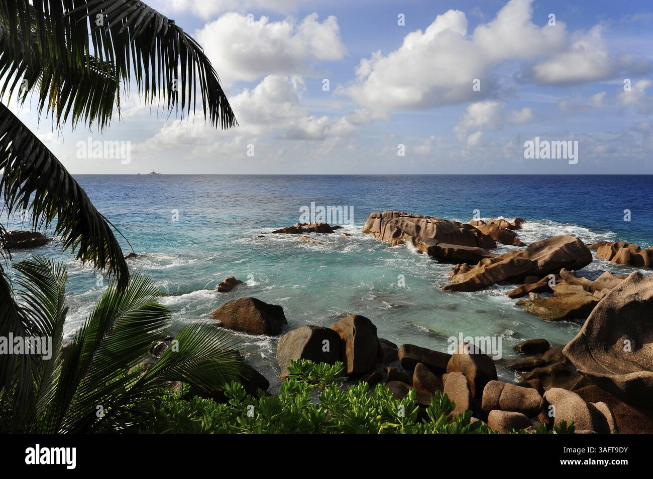 Northern tip of La Digue at Anse Patates, La Digue Island, Seychelles ...