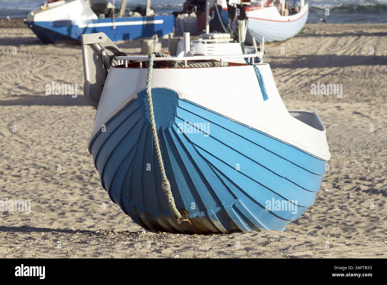 Danish fishing boat on the beach Stock Photo - Alamy