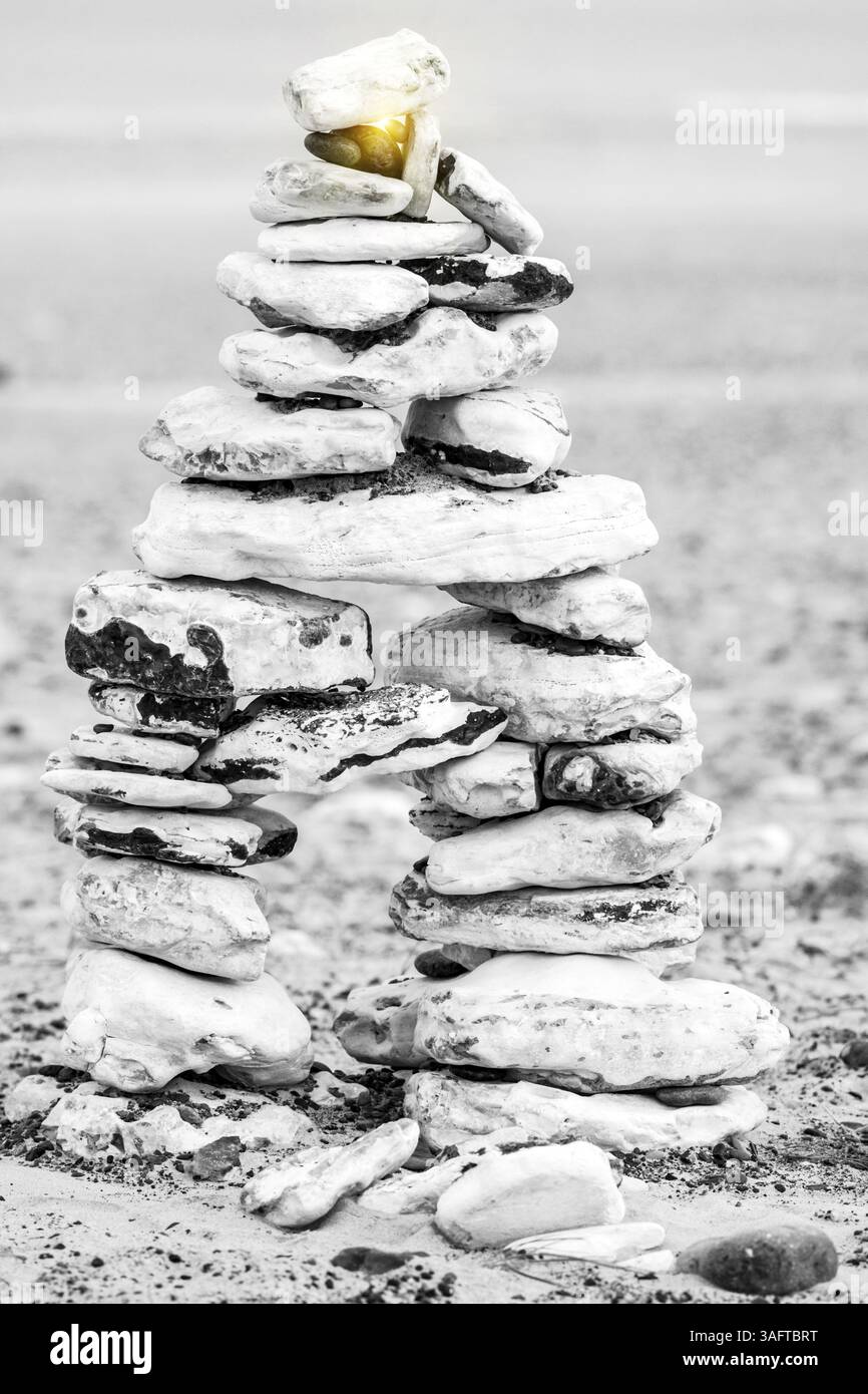 Stone tower on the beach in Denmark Stock Photo - Alamy