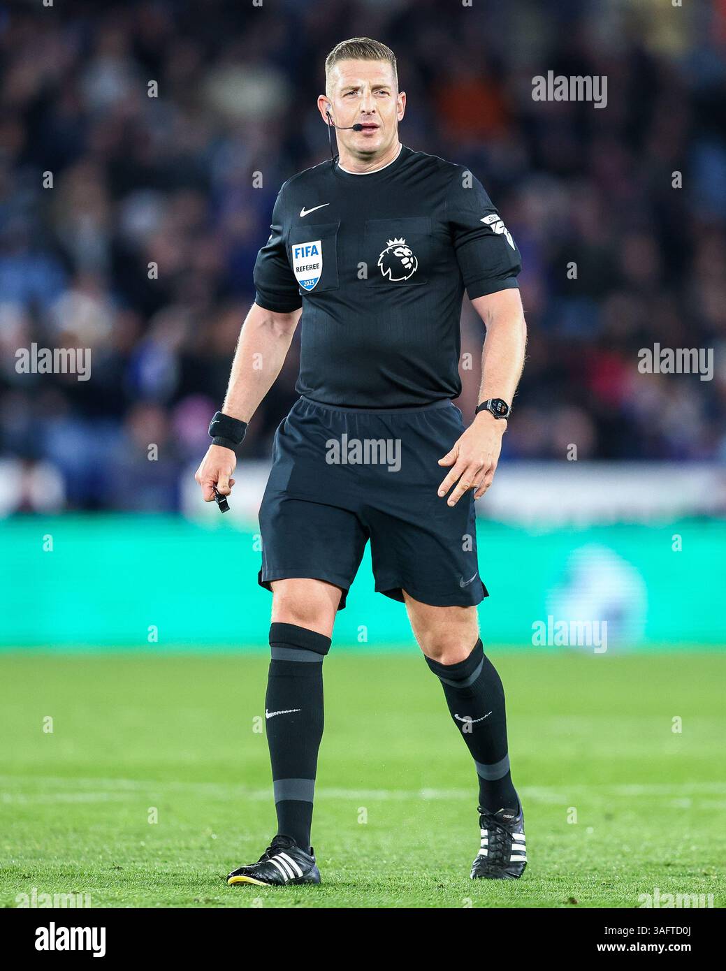 Referee, Rob Jones watches the action during the Premier League match ...
