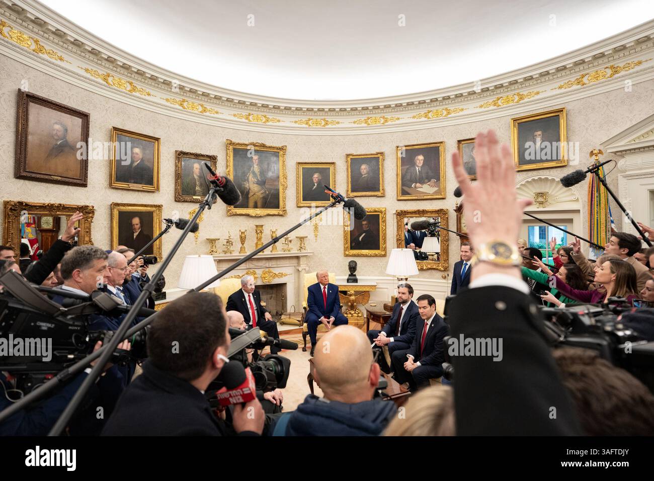Vice President JD Vance attends a bilateral meeting with President ...