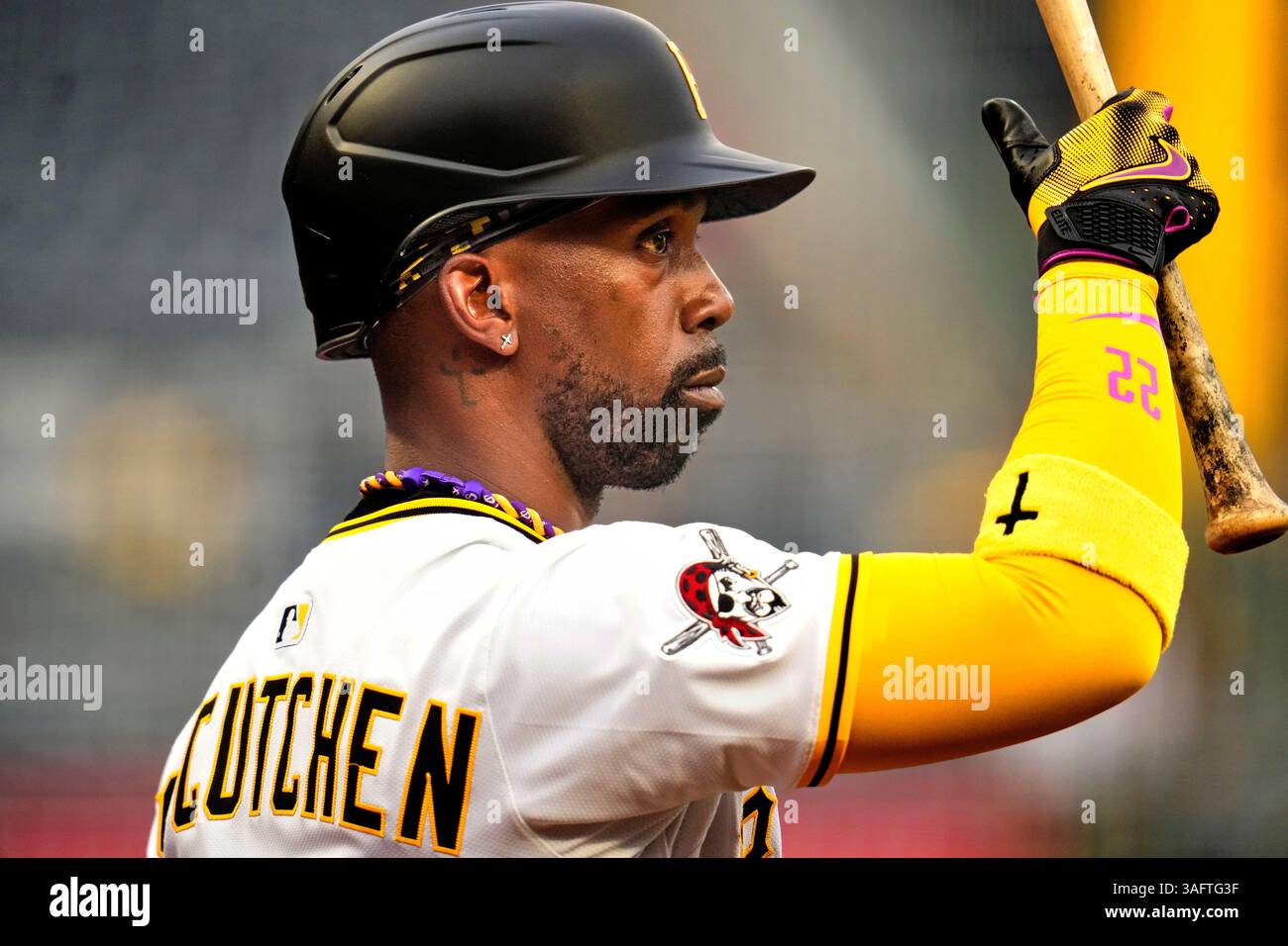 Pittsburgh Pirates' Andrew McCutchen waits on deck during the first ...