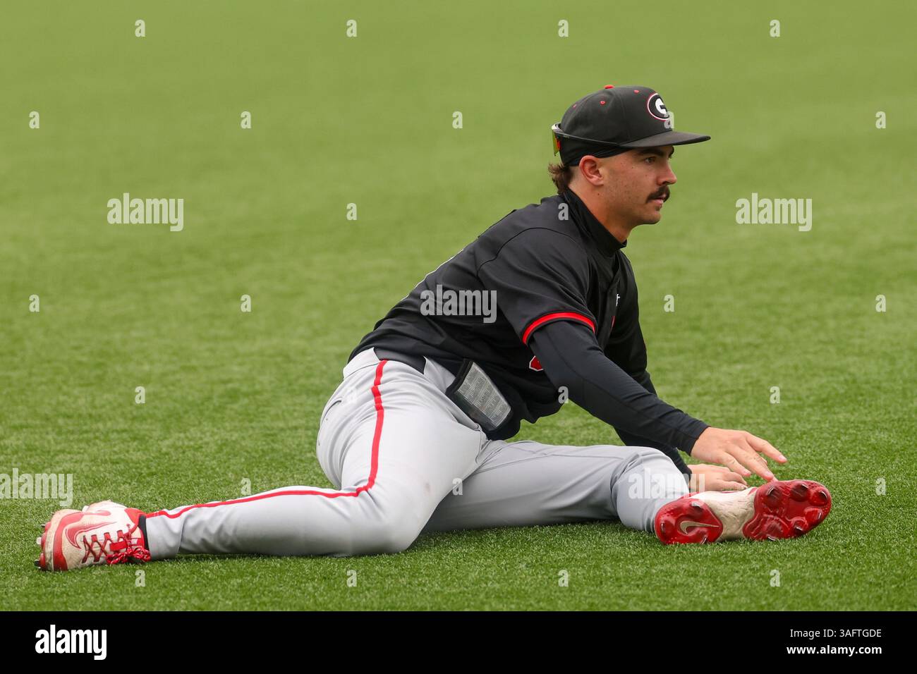 AUSTIN, TX - APRIL 06: Georgia infielder Kolby Branch (9) stretches out ...