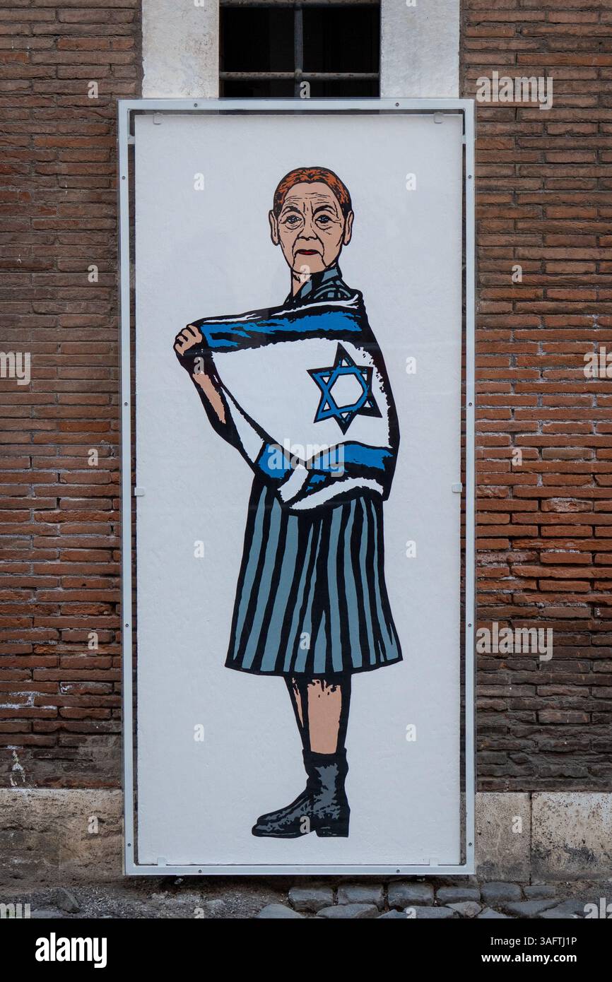 Rome, Italy. 07th Apr, 2025. “The Star of David” Edith Bruck by contemporary artist aleXsandro ...