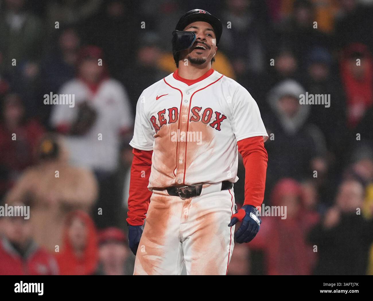 Boston Red Sox's David Hamilton reacts after striking out against the ...