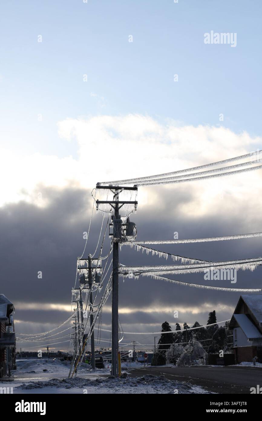 Ice covered Power Lines after the ice storm that hit in late March ...