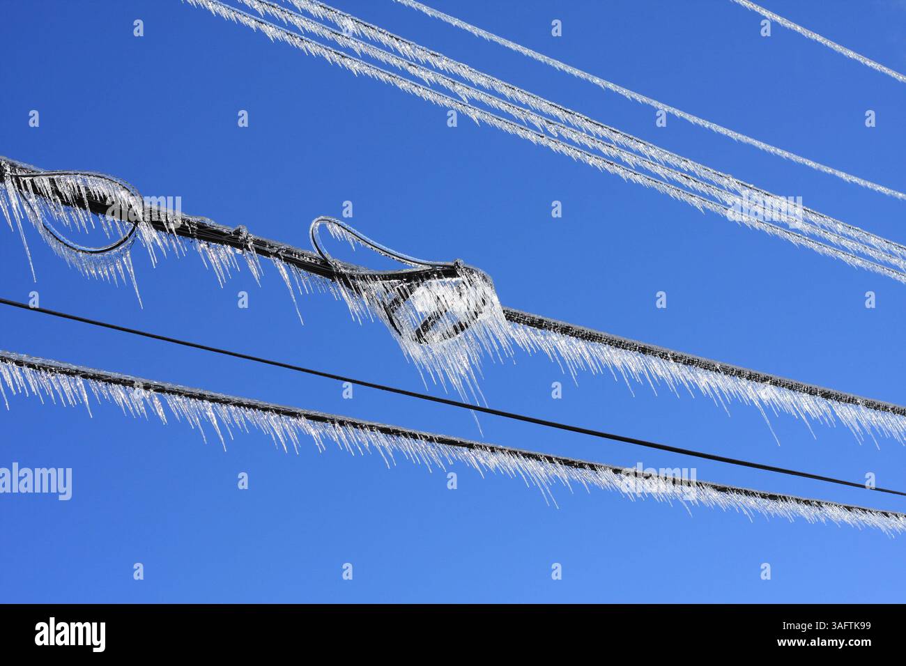 Ice covered Power Lines after the ice storm that hit in late March ...