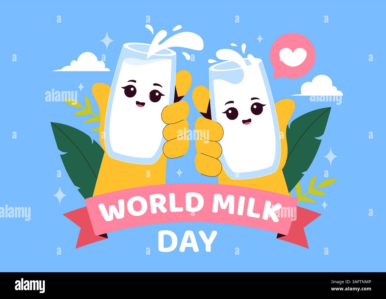 World Milk Day Vector Illustration with Milk Bottle and Cute Cow ...