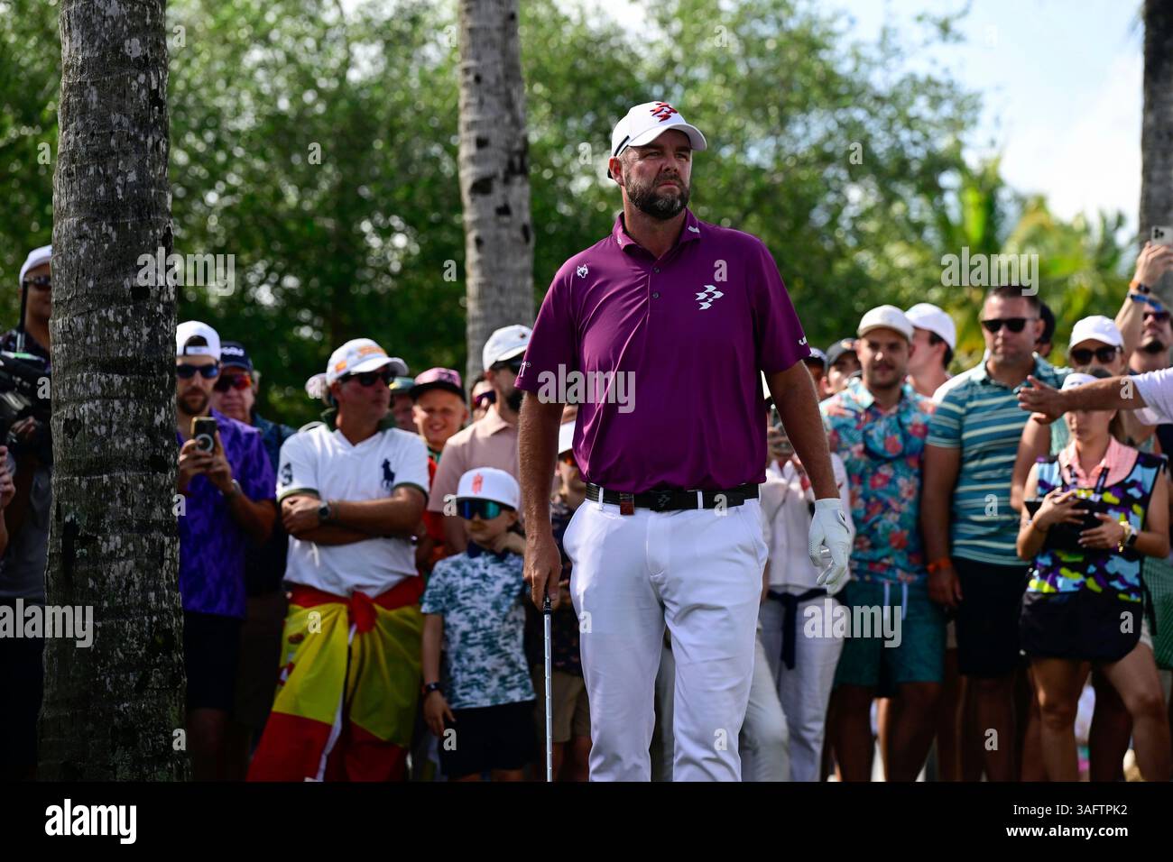 DORAL, FL - APRIL 06: Marc Leishman looks on during LIV Golf Miami on ...