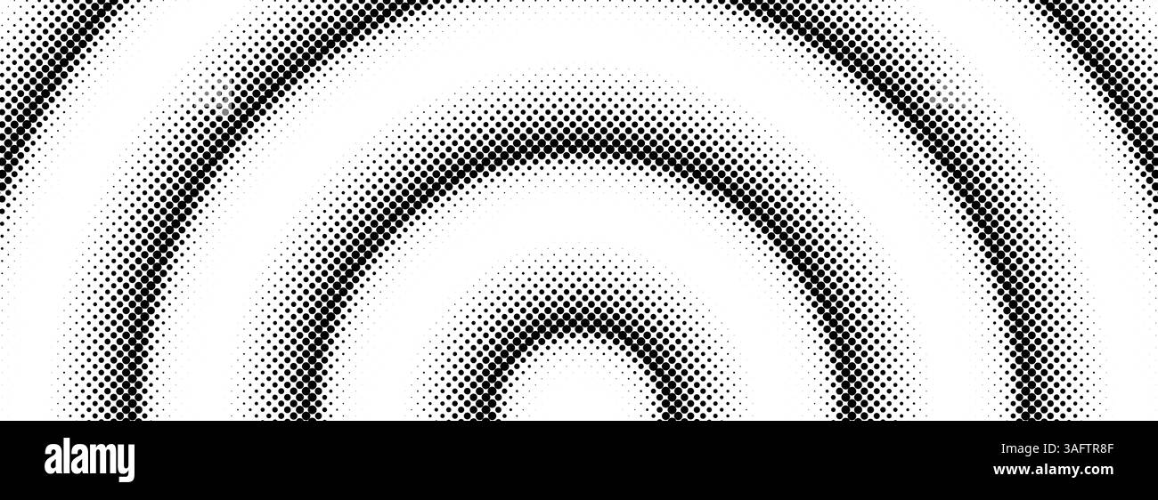 Halftone arch background. Radial comic semi circle wallpaper. Black and ...