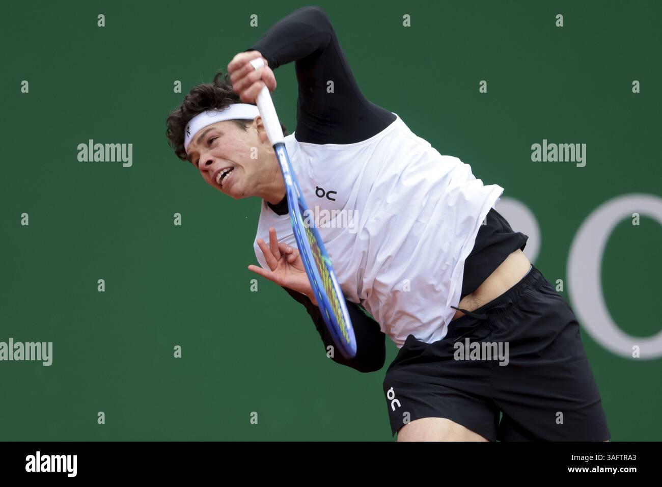 Ben Shelton of USA during day two of the Rolex Monte-Carlo Masters 2025 ...
