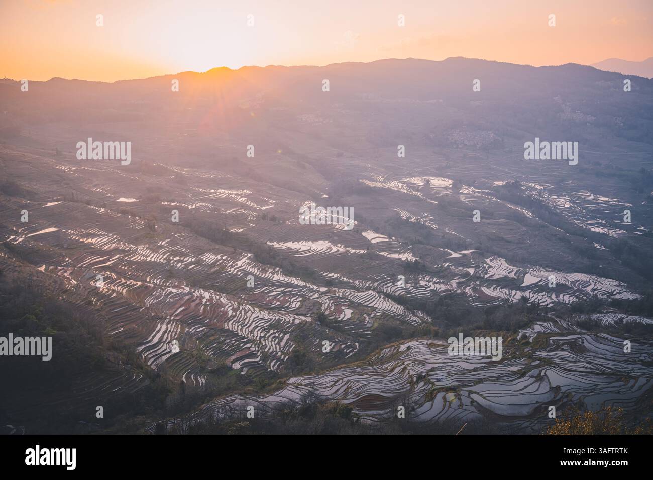 Yuanyang rice terrace from Bada scenic area in Yunnan province, China ...