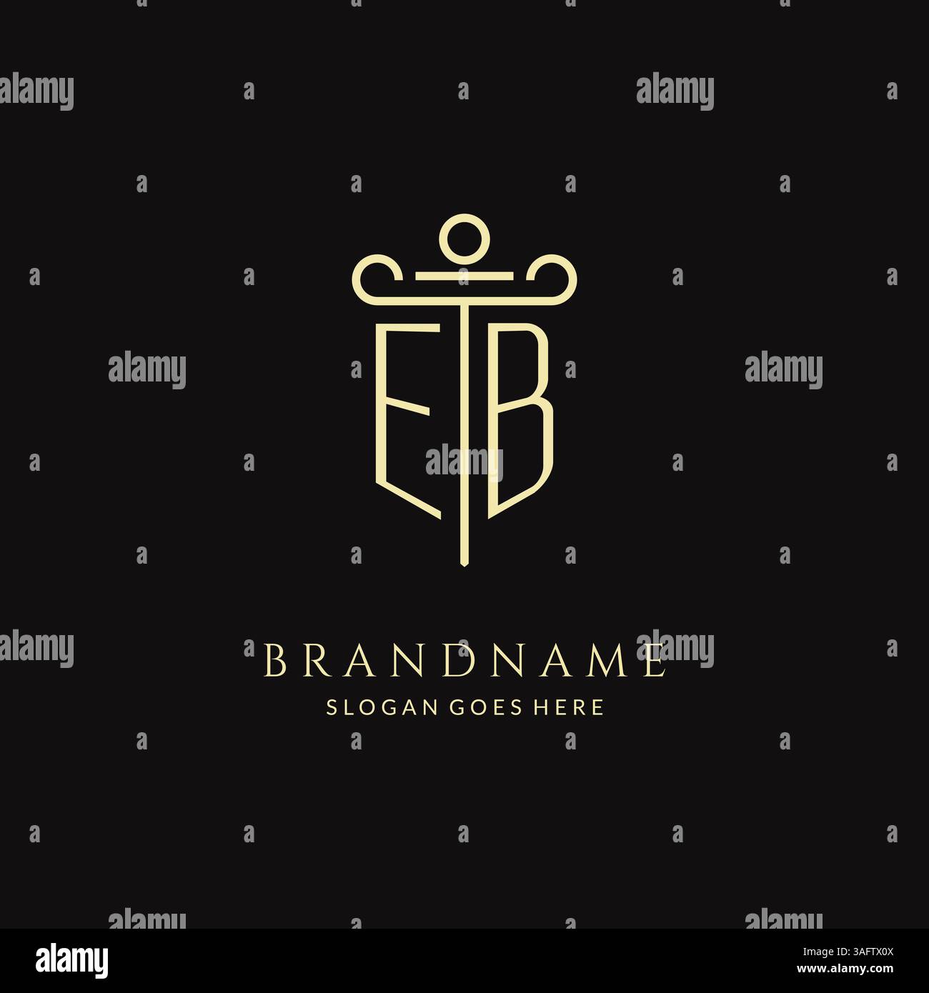 Luxury modern monogram EB logo for law firm with pillar icon design ...