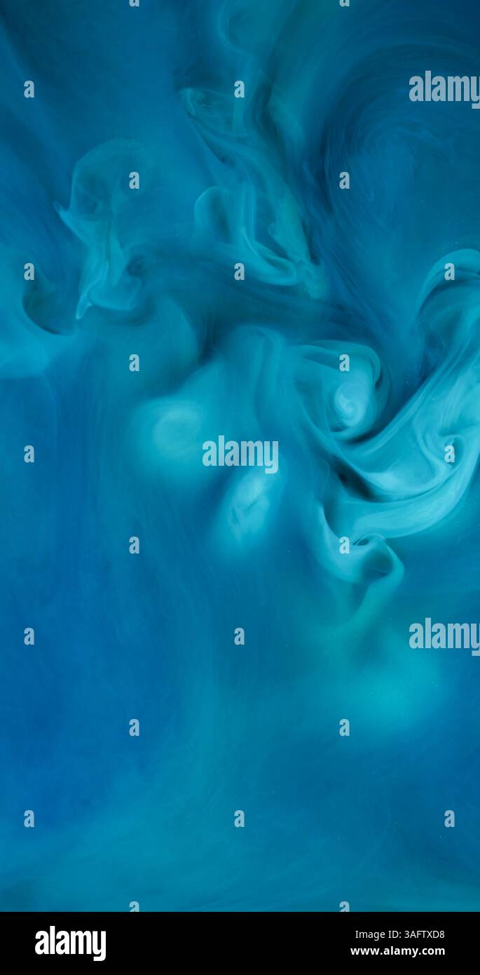 Steam background. Paint color. Defocused blue cyan cloud texture wave ...